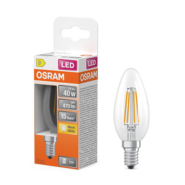 Osram LED lamp E14 | Kaars B35 | Filament | Helder | 2700K | 3.4W (40W) 123inkt.be